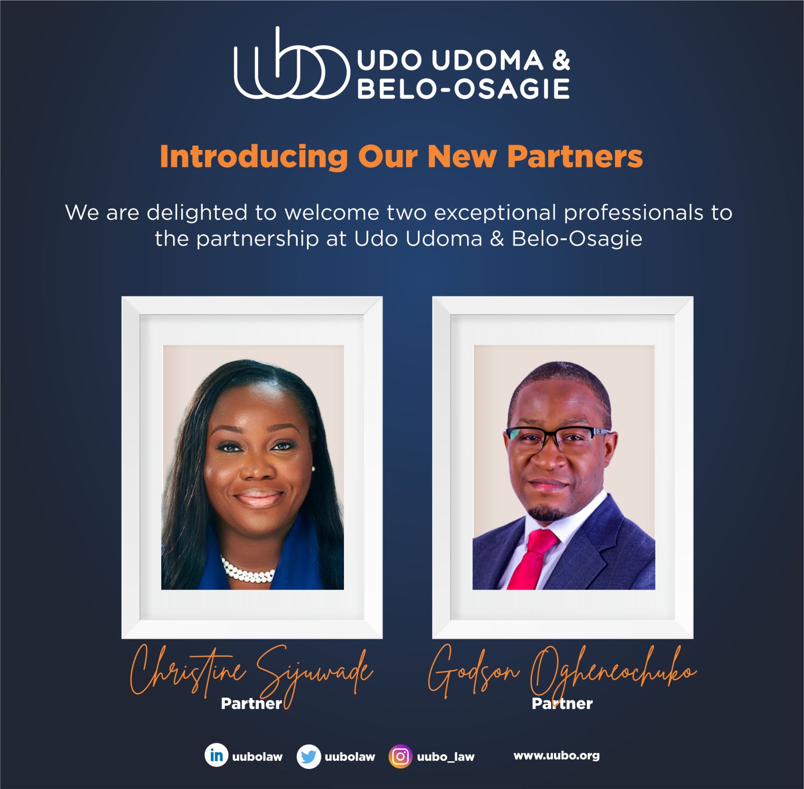 Introducing Our New Partners - Christine Sijuwade and Godson ...