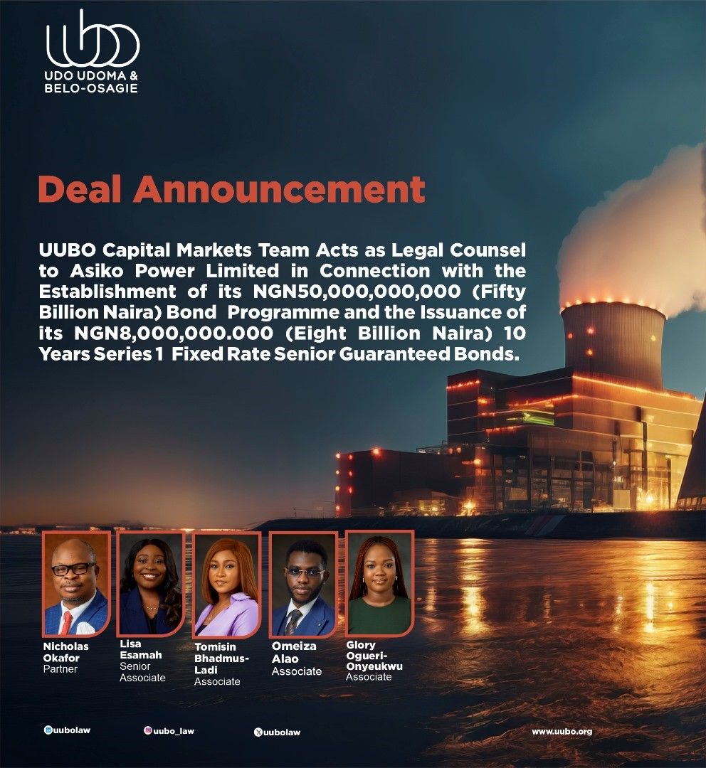 UUBO Capital Markets team is pleased to have acted as Legal Counsel to ...